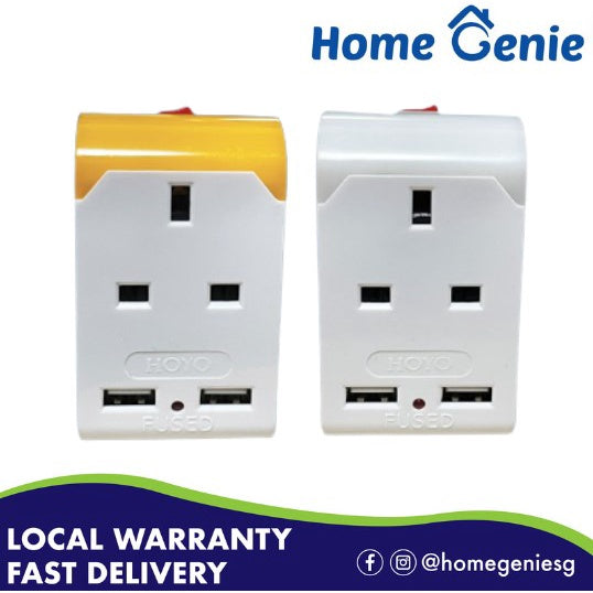 Sum 3 Way Adapter With 2 USB Port (2.4A) And Night Light - (802-3D Day ...