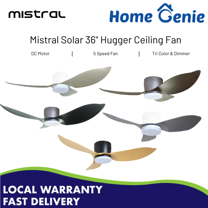 *Installation Available* Mistral Solar 36 Inch Ceiling Fan Hugger Seri ...