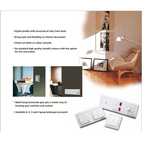 MK Metal Clad Plus Shuttered 1/2 Gang 13A/15A Switch Socket (Metal w/B ...