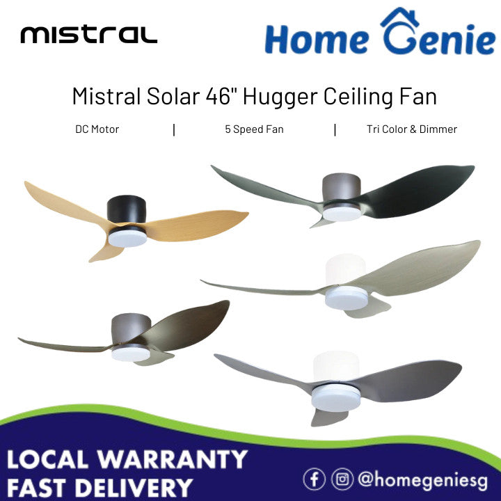 *Installation Available* Mistral Solar 46 Inch Ceiling Fan Hugger Seri ...
