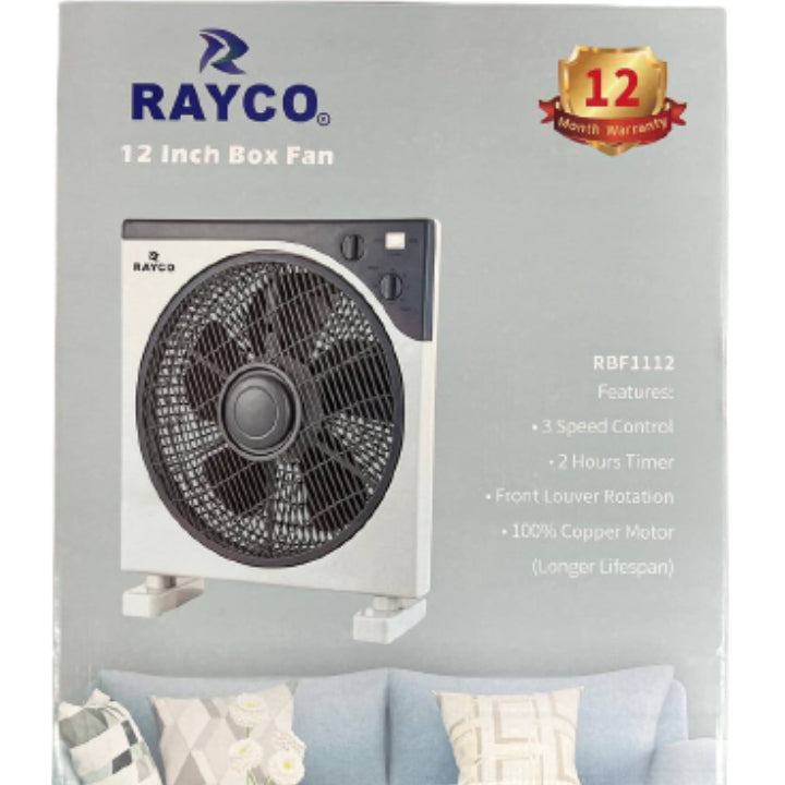 Rayco 12 Inch Louver Inch Box Fan RBF1112 With Timer Portable Desk Fan ...